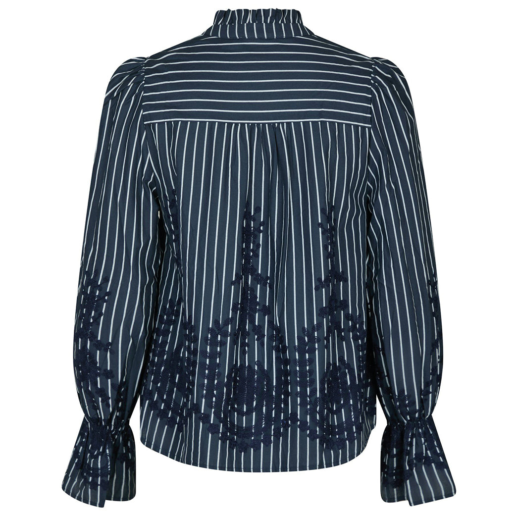 NEO NOIR Amara Stripe Emb Blouse Navy – Pinoc Store